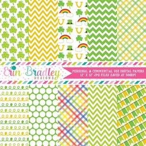 Shamrocks Digital Papers Instant Download St. Patricks Day Digital ...