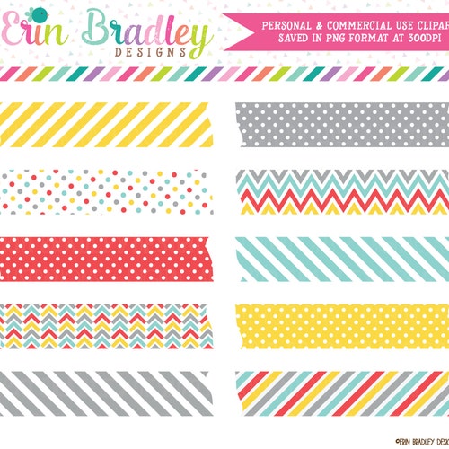 Instant Download Digital Washi Tape Clip Art Digital Clipart - Etsy