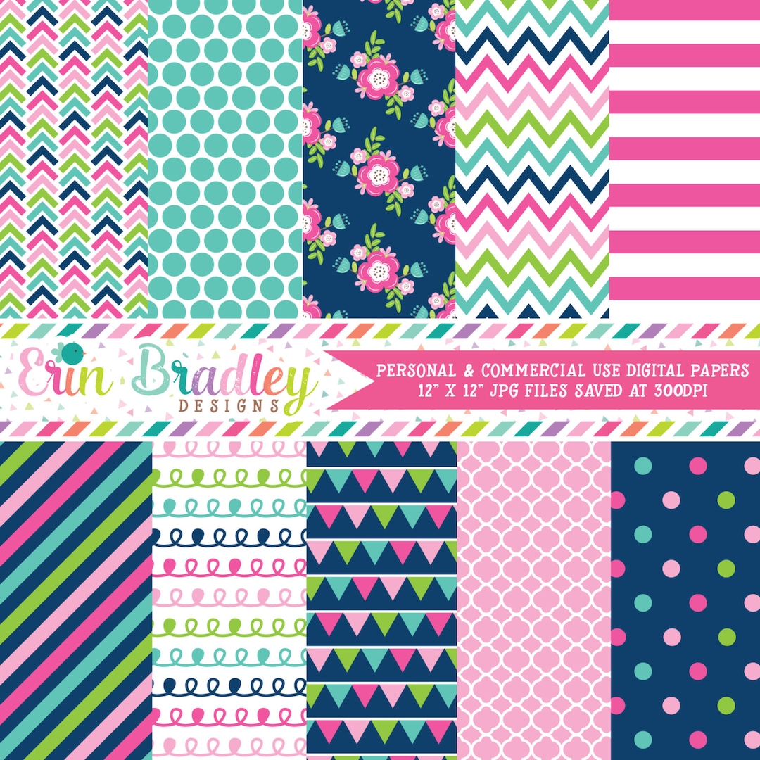 Digital Scrapbooking Paper Cheery Day Digital Paper Pack Polka Dots ...