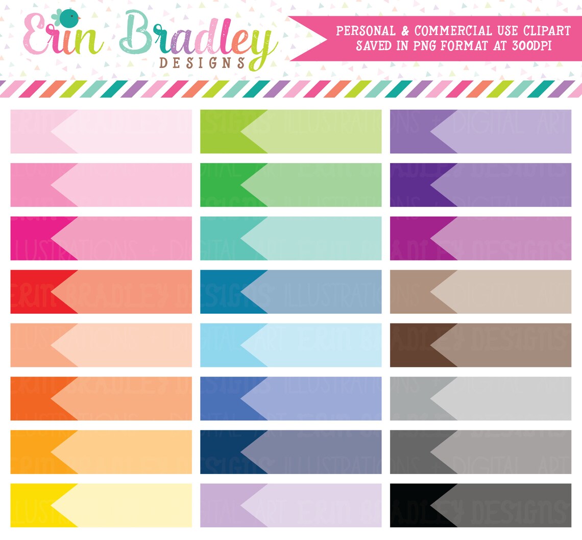 Ombre Clipart Labels Clip Art Graphics Personal & Commercial - Etsy
