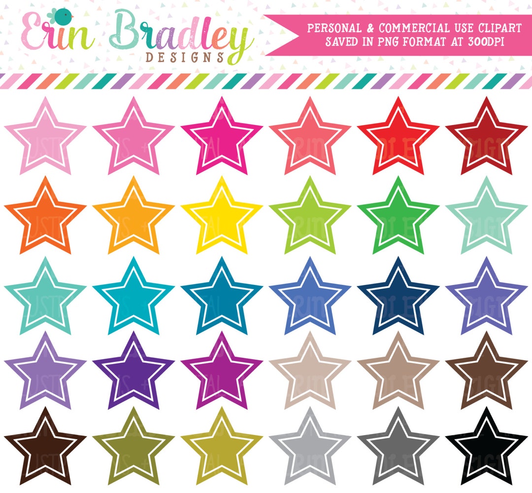 Star Clipart Graphics Instant Download Shape Clipart Personal ...