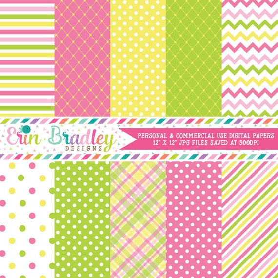 Digital Paper Pack Personal and Commercial Use Summertime Fun by Erin ...