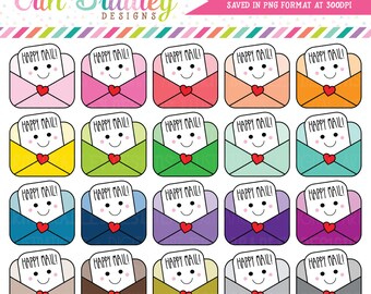Happy Mail Clipart Personal & Commercial Use Mail or Bill | Etsy