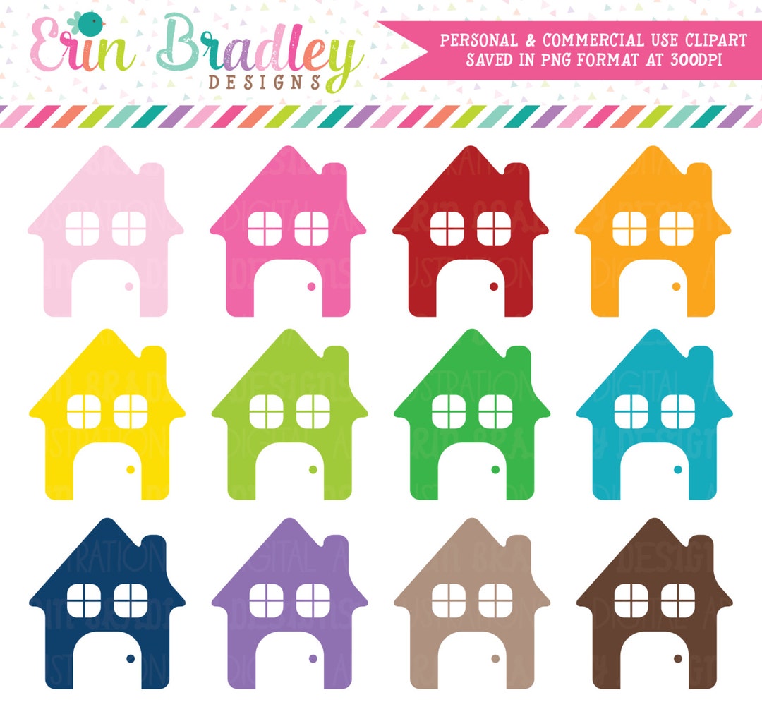 House Clipart Graphics Instant Download Commercial Use Home Clip Art - Etsy