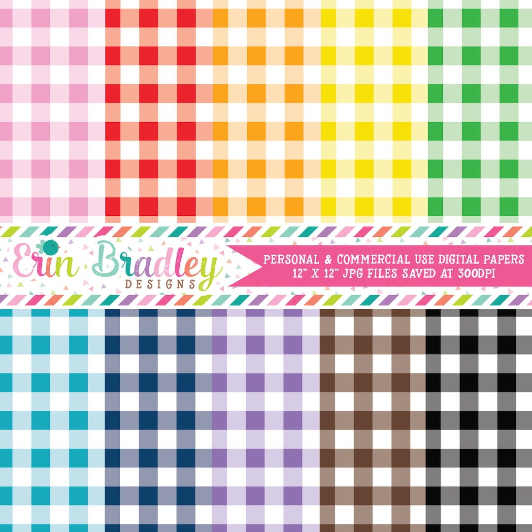 Buffalo Check Digital Paper Pack - 40 Colors - Instant Download ...