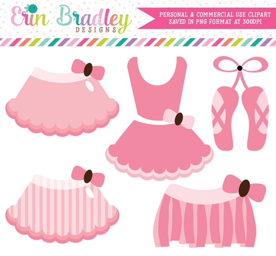 Pink Ballerina Tutus Clipart Commercial Use Clip Art Graphics | Etsy