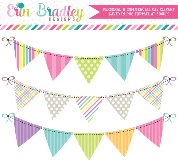 Springtime Bunting Banner Flag Clipart Clip Art Set Personal ...
