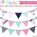 Clipart Bunting Graphics Instant Download Digital Banner Flag Clip Art ...