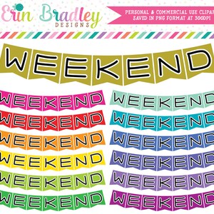 Weekend Banner Clipart Graphics, Commercial Use Clip Art Bunting Flags ...