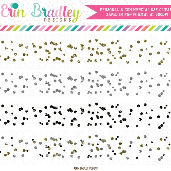 Gold Dot Border Clipart - Etsy