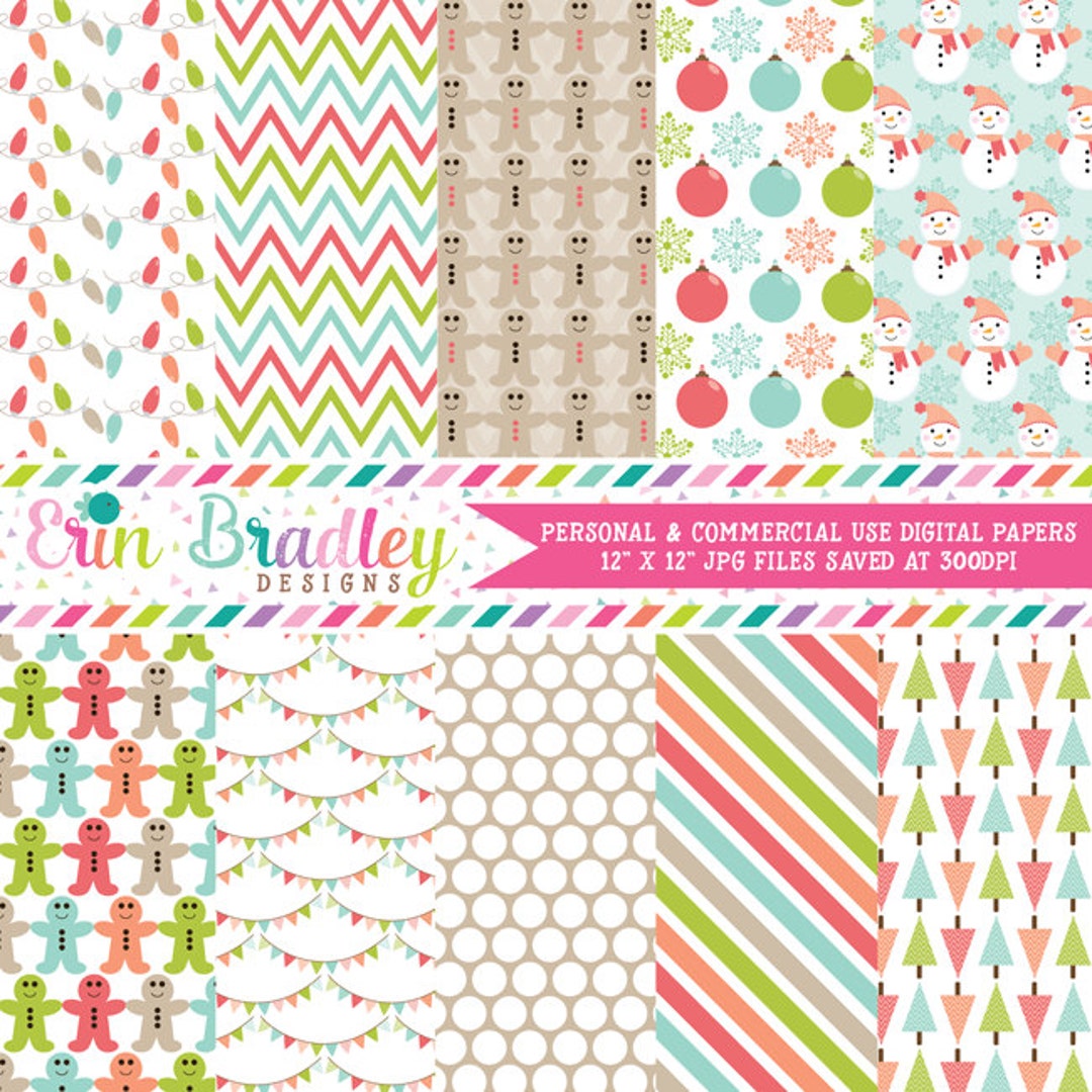 Holiday Digital Papers Personal and Commercial Use Christmas Cheer - Etsy