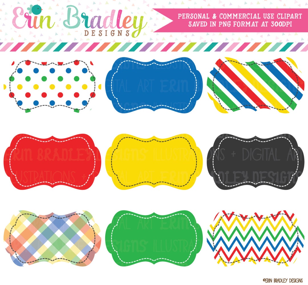 Primary Colors Clipart Frames Instant Download Digital Labels Clip Art ...