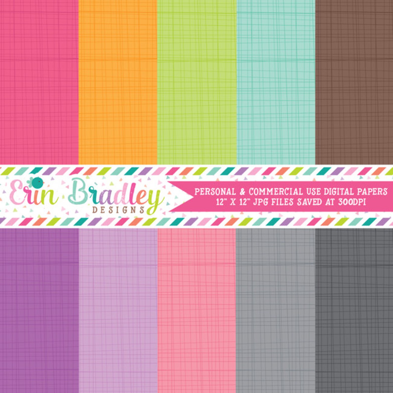 Digital Paper Pack Personal and Commercial Use Rainbow Criss - Etsy