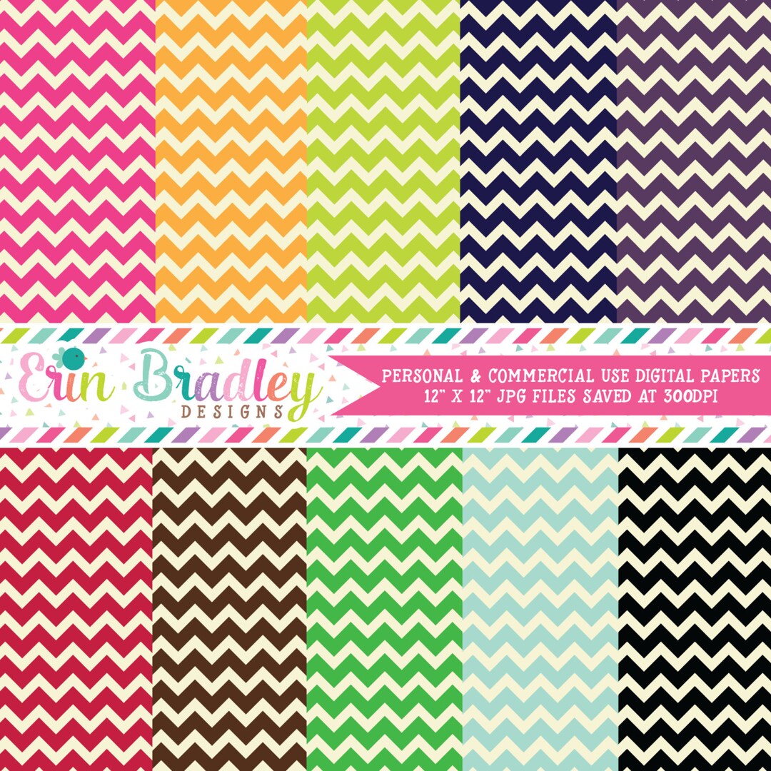 Digital Paper Pack Personal and Commercial Use Cream Chevron Stripes ...
