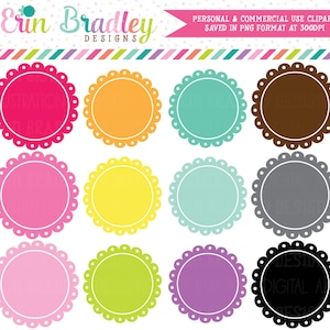 Scalloped Frames Clipart Clip Art Personal & Commercial Use Digital ...