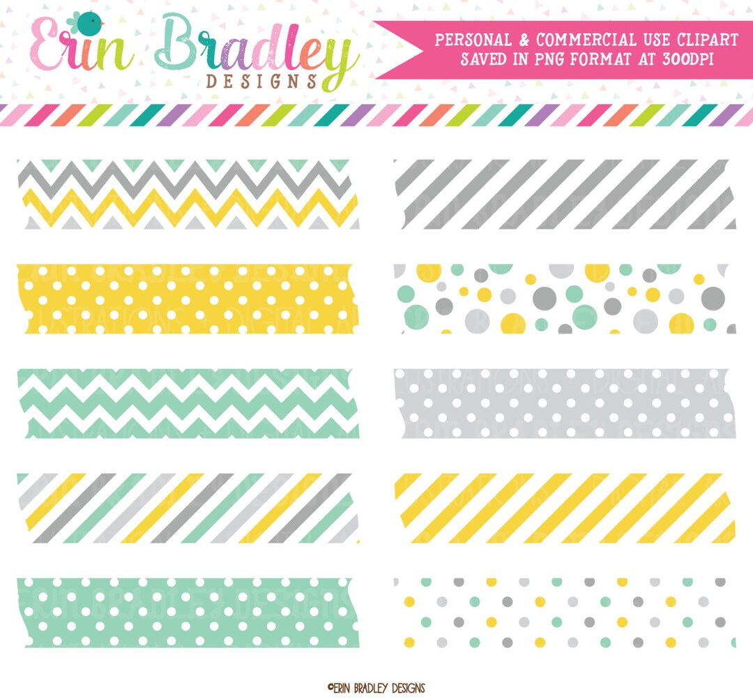 Digital Washi Tape Clipart Graphics Instant Download Commercial Use ...