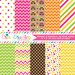 Thanksgiving Owls Digital Paper Pack in Pink Orange Yellow Green Brown ...
