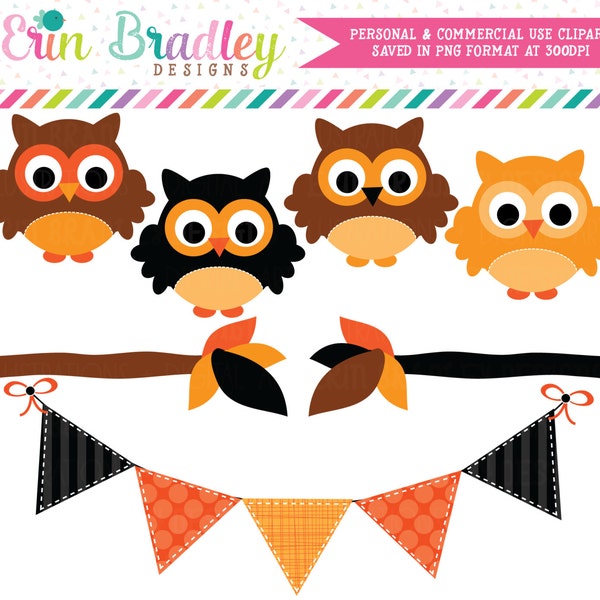 Fall Owl Clipart - Etsy