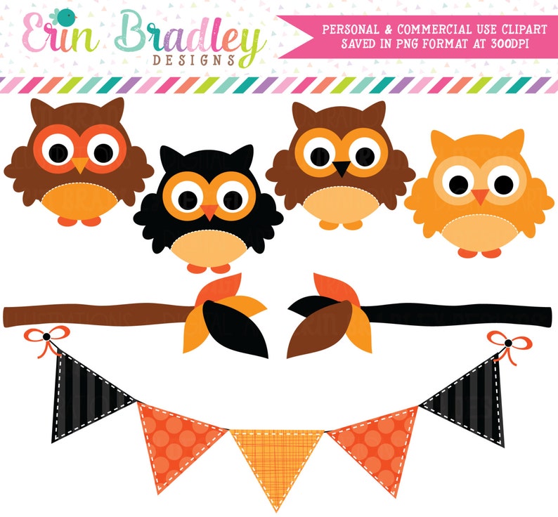 Halloween Owls Clipart Autumn Clip Art Fall Clipart Holiday - Etsy