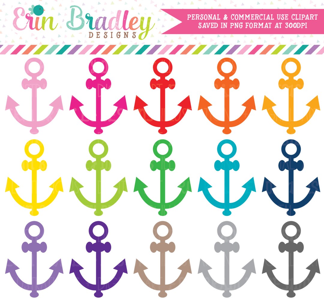 Anchors Clipart Graphics Instant Download Commercial Use Nautical Clip ...