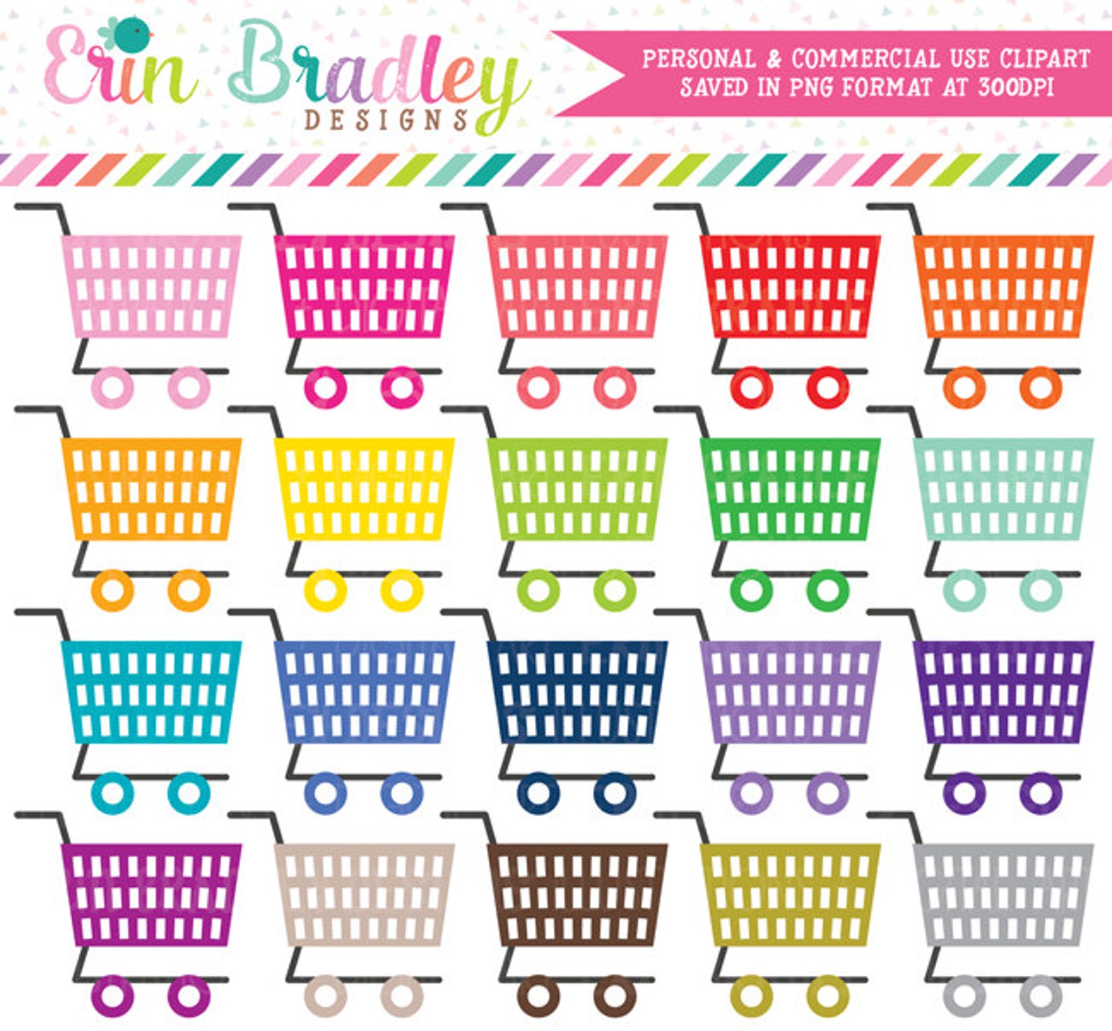 Shopping Cart Clipart Grocery Shopping Clip Art Planner Clip - Etsy