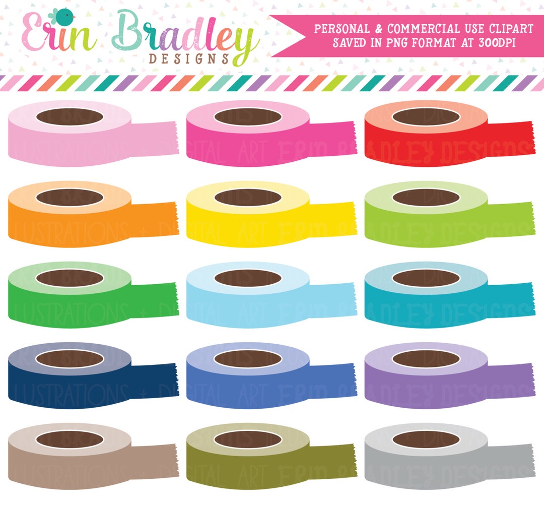 Digital Washi Tape Rolls Clipart, Instant Download Personal ...