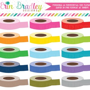 Digital Washi Tape Rolls Clipart, Instant Download Personal ...