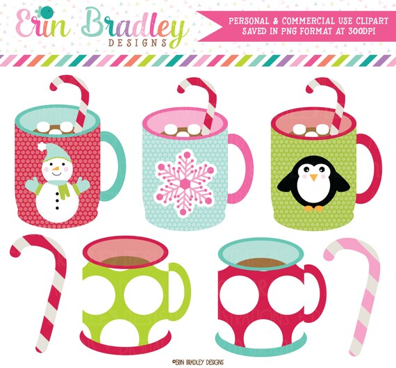Holiday Mugs Clipart Clip Art Personal & Commercial Use | Etsy