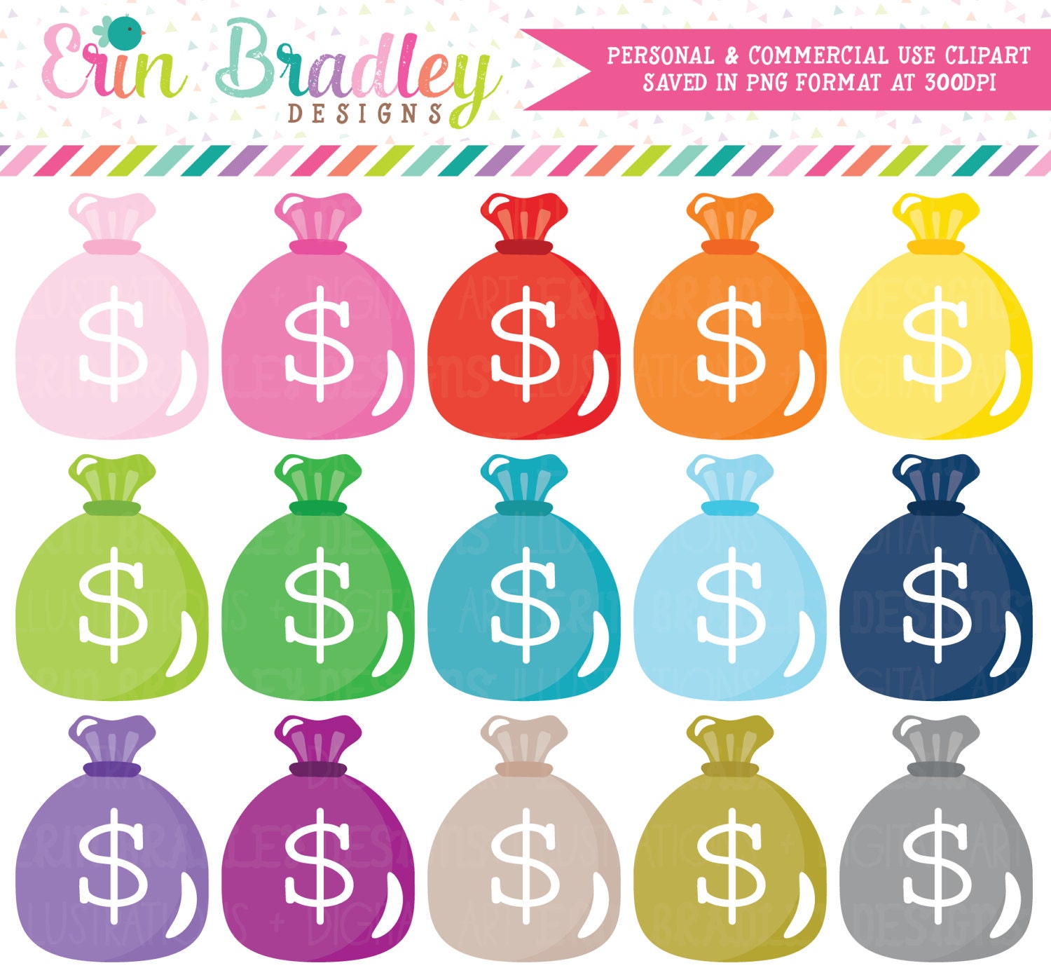 Money Bags Clipart Budgeting or Household Clip Art Graphics - Etsy