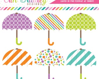 Umbrella Clipart Graphics Digital Rainy Day Umbrella Clip Art | Etsy