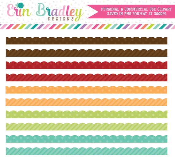 Digital Scrapbooking Clipart Clip Art Scalloped Borders with Polka Dots ...