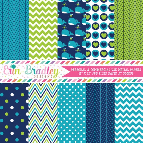 Instant Download Chevron Polka Dot Digital Paper Scrapbook - Etsy