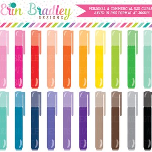 Markers Clipart Graphics School Planner Teachers or Office Supply Clip ...