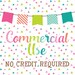 ONE SET Commercial Use No Credit Required for Clipart & Digital Papers ...