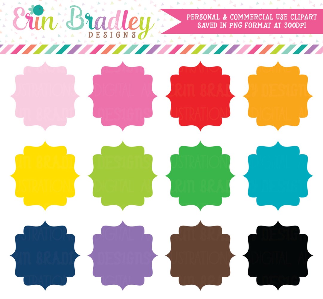 Fancy Tags Clipart Commercial Use Label Clip Art Graphics - Etsy