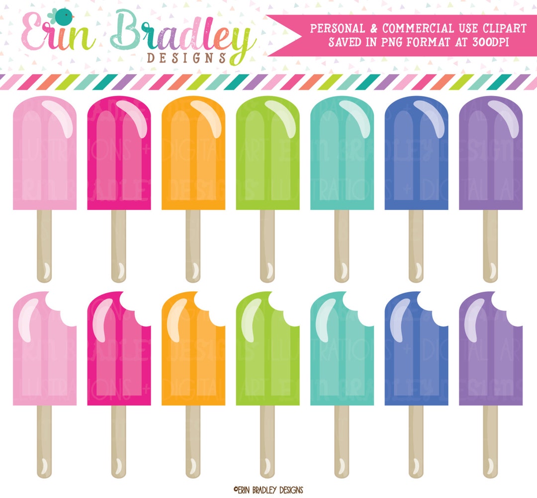 Summer Clipart Food Clip Art Graphics Ice Pops Personal & Commercial ...