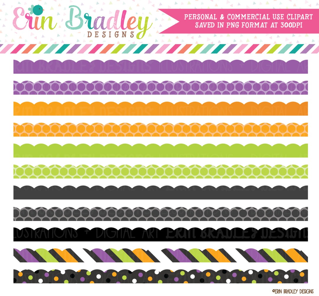 Halloween Scalloped Borders Clipart Commercial Use Clip Art Graphics ...