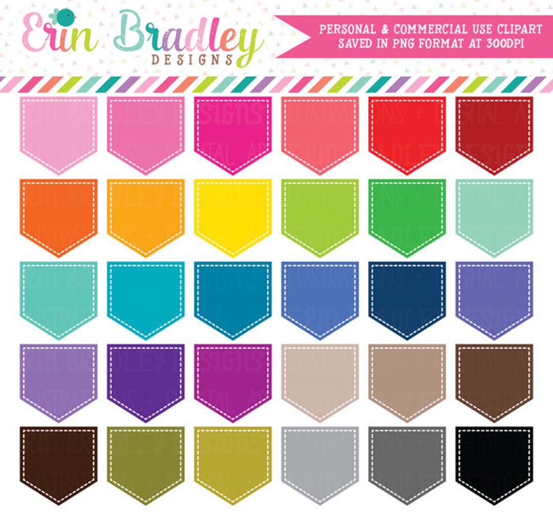 Tag Clipart Graphics Bundle Flag Shapes Clip Art in 30 Colors Instant ...