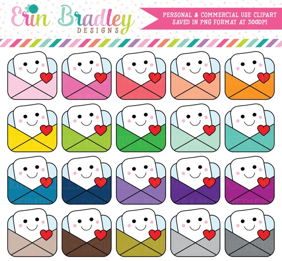 Happy Mail Clipart Personal & Commercial Use Mail or Bill Planner Clip ...