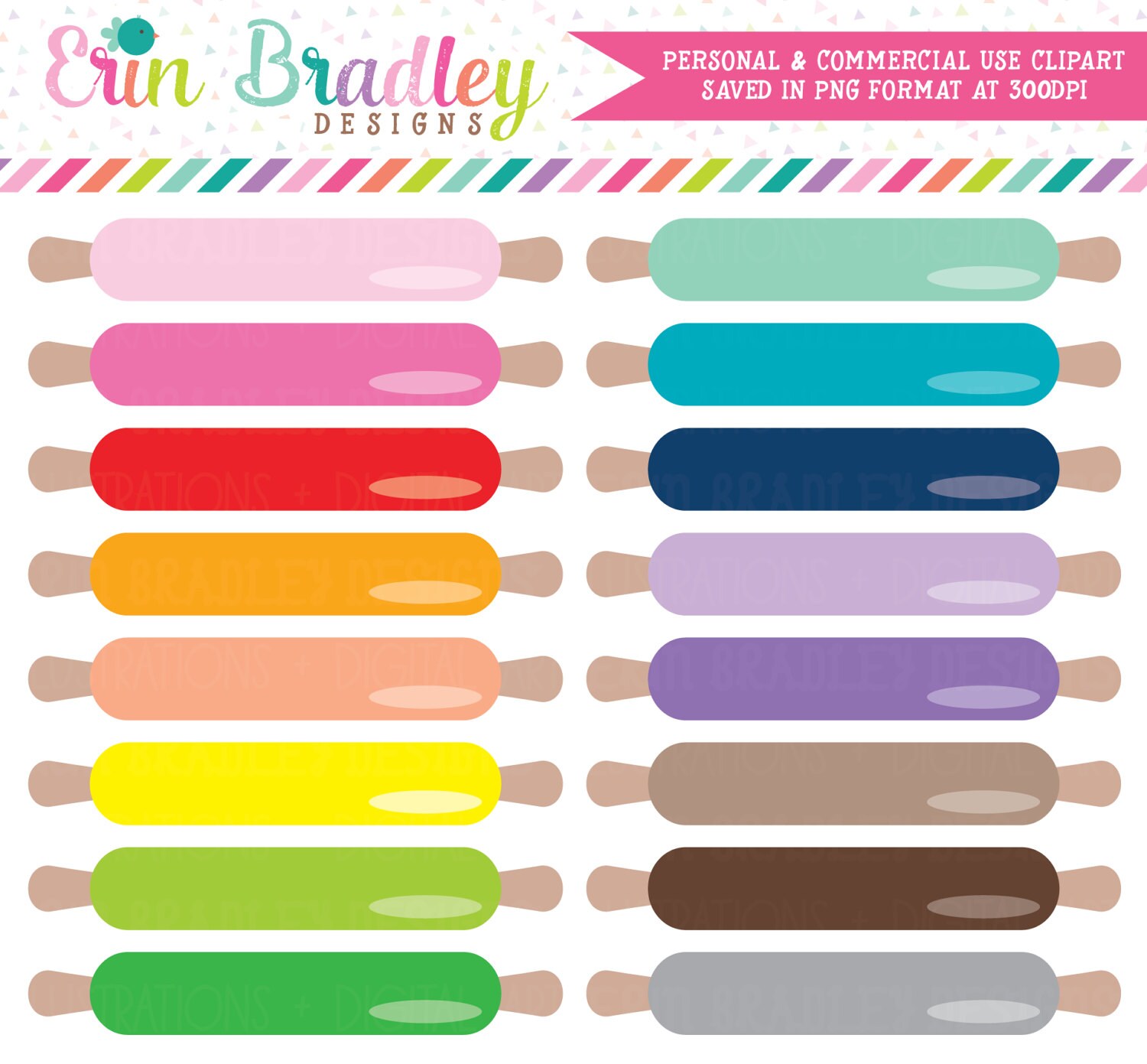 Rolling Pin Clipart Kitchen Clip Art Graphics Baking Clip Art | Etsy