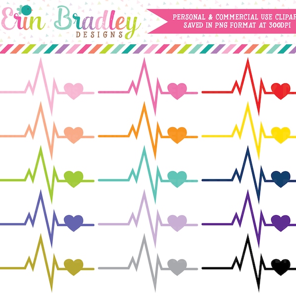 Heart Beat Clip Art - Etsy
