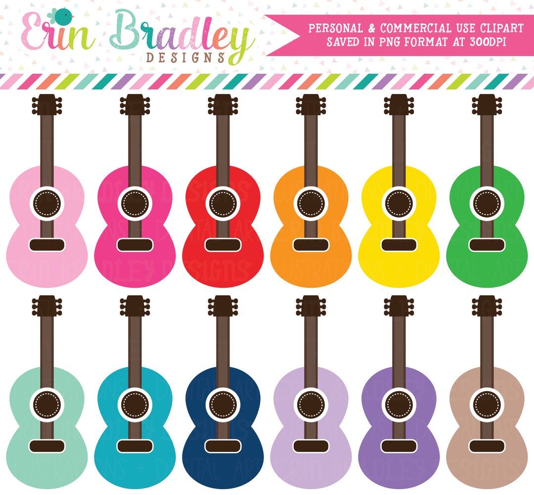 Guitar Clipart Graphics Music Clip Art Personal & Commercial Use OK - Etsy