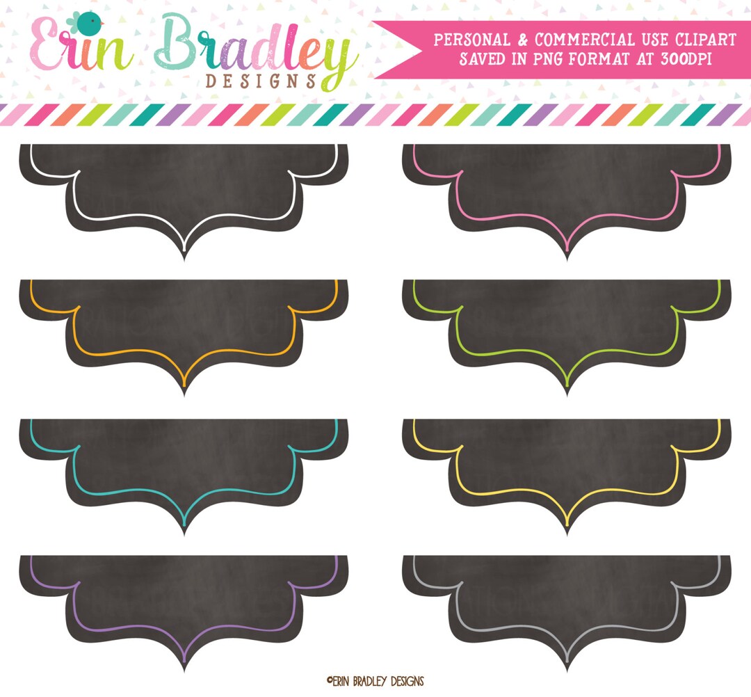 Chalkboard Clip Art Frames Clipart Labels Personal & Commercial Use ...