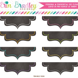 Chalkboard Clip Art Frames Clipart Labels Personal & Commercial Use ...
