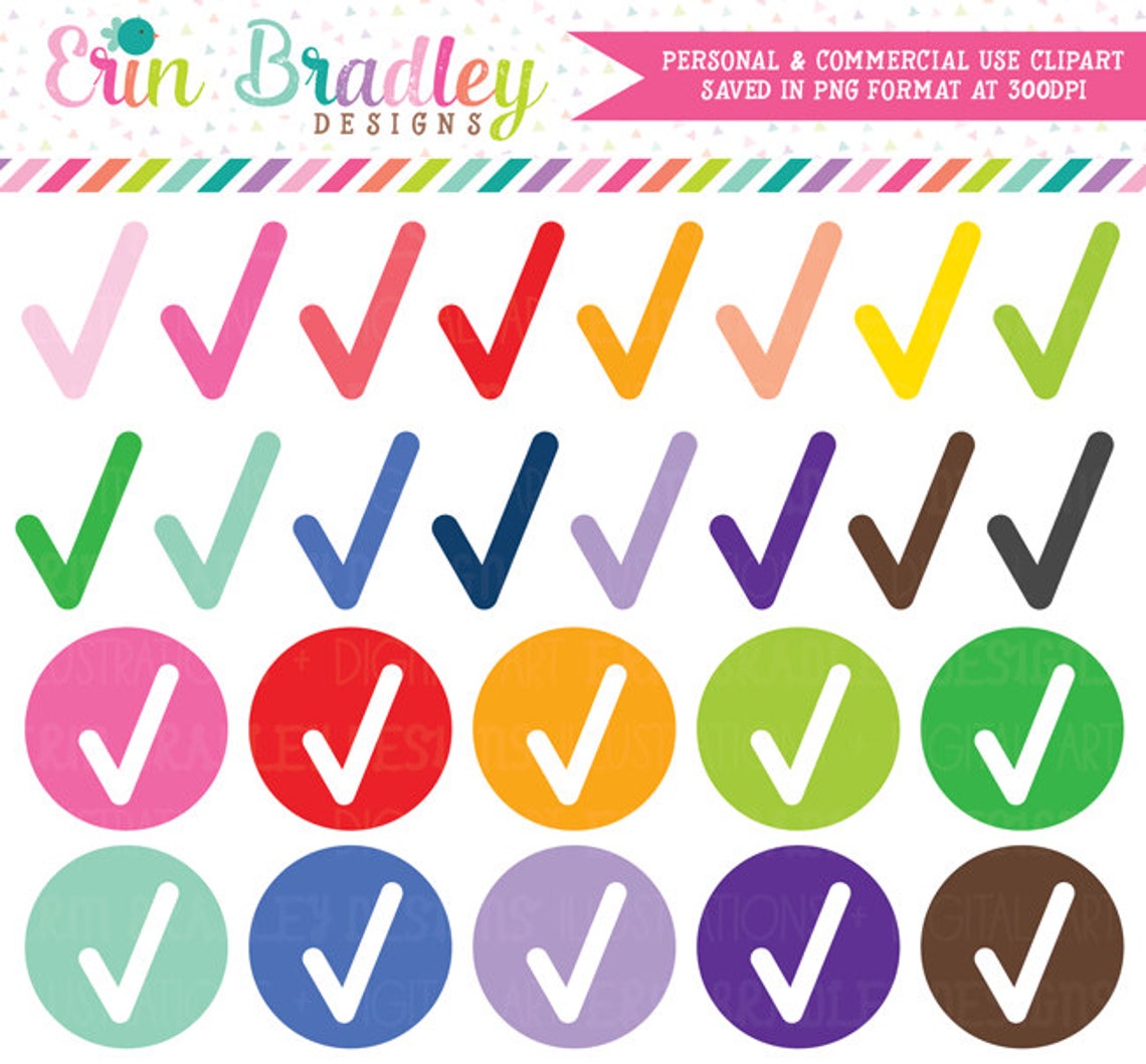 Checkmark Clipart Check Lists Clip Art Graphics - Etsy