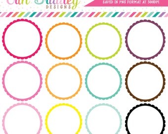 Square Scalloped Frames Clipart - Square Frames for Collages, Digital ...