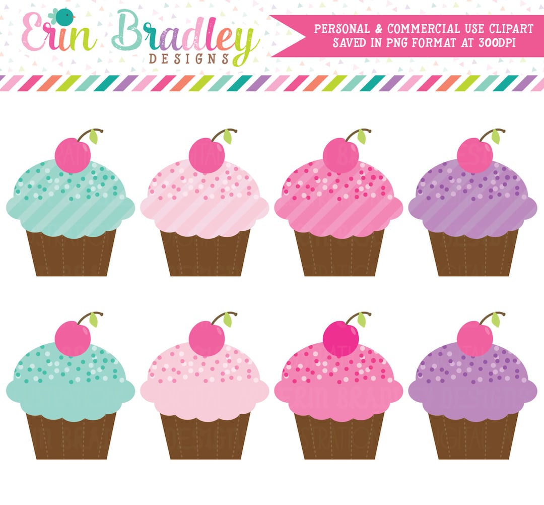 Instant Download Cupcake Clipart, Food Clip Art, Dessert Clip Art ...