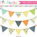 Bunting Clipart Graphics Instant Download Digital Clip Art Banner Flags ...