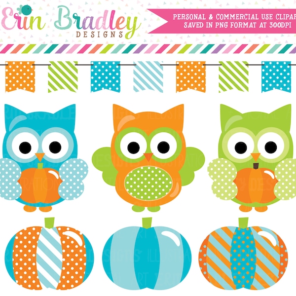 Fall Owl Clipart - Etsy