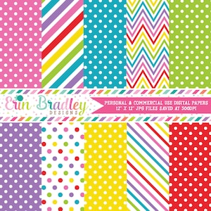 Digital Scrapbooking Papers Beach Days Digital Papers With Polka Dots ...